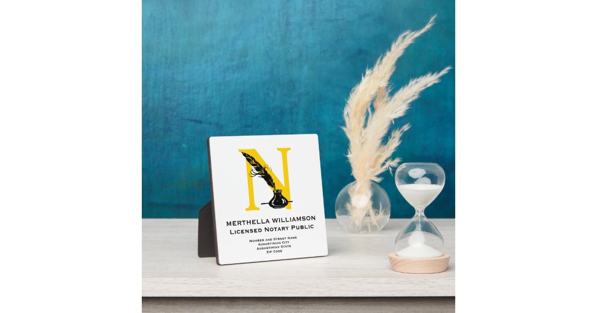 NOTARY SIGNING AGENT Monogram Plaque | Zazzle
