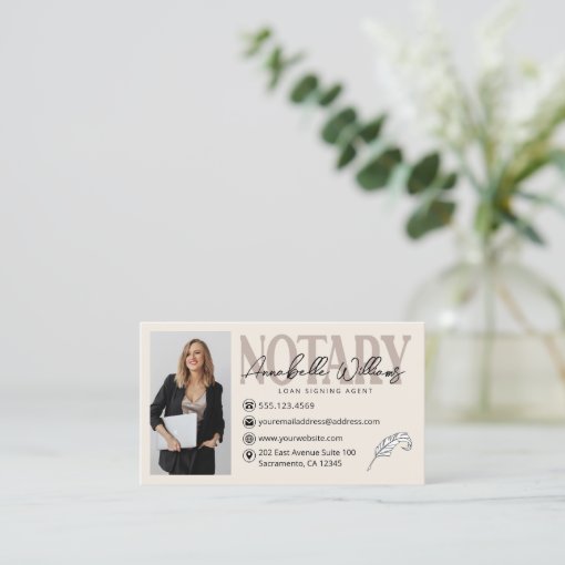 Notary Signing Agent Qr Code Photo Business Card Zazzle