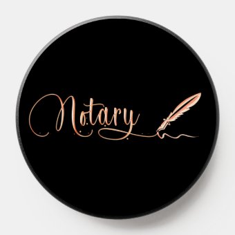 Notary signing pen black rose gold PopSocket | Zazzle