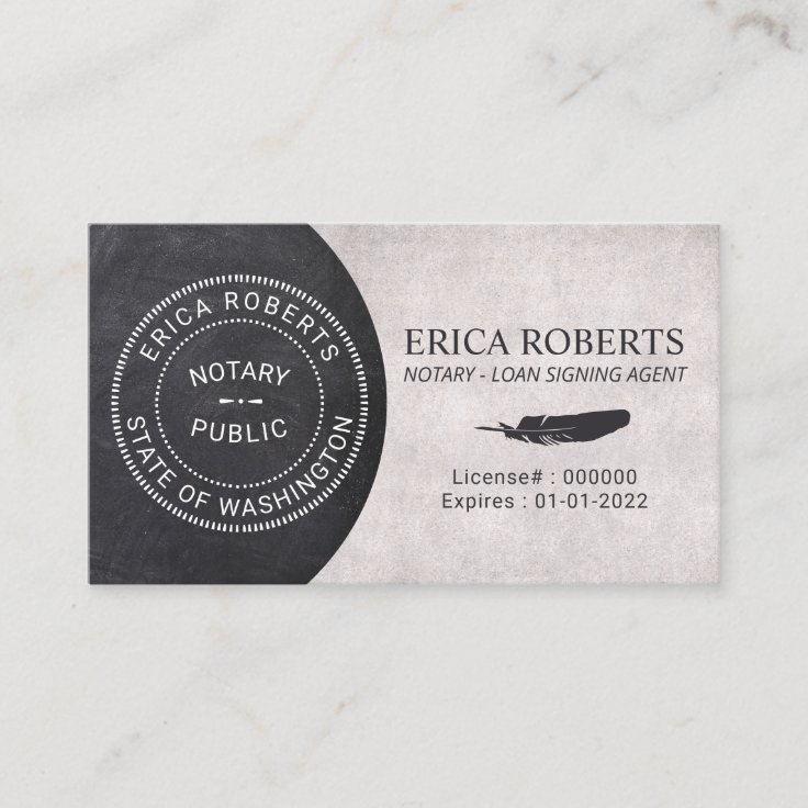 Notary Stamp Loan Signing Agent Professional Business Card | Zazzle