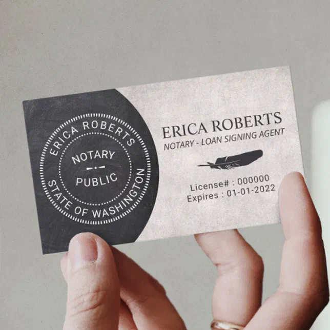 Notary Stamp Loan Signing Agent Professional Business Card | Zazzle