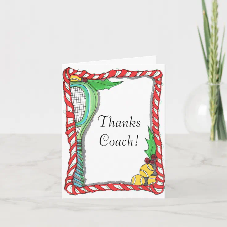 Note Card -Candy Cane Tennis | Zazzle