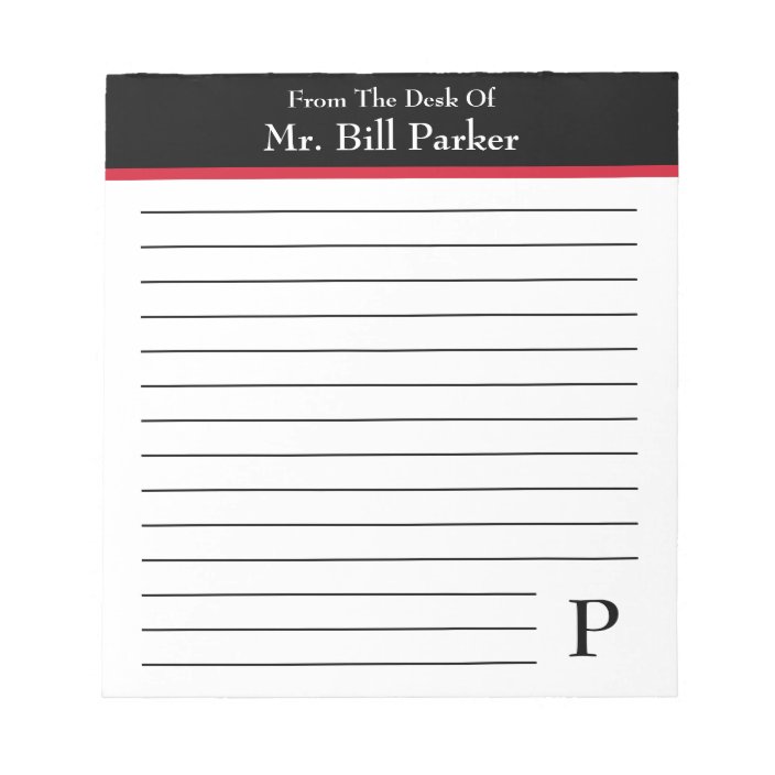Note From The Desk Of ~ Personalized | Zazzle.com