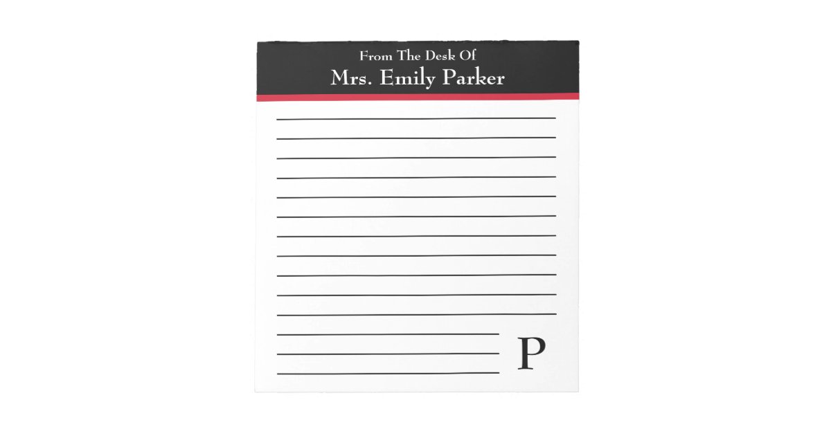 Note From The Desk Of ~ Personalized | Zazzle