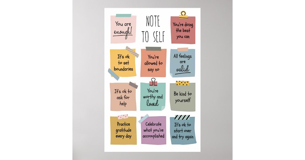 Note to self poster | Zazzle