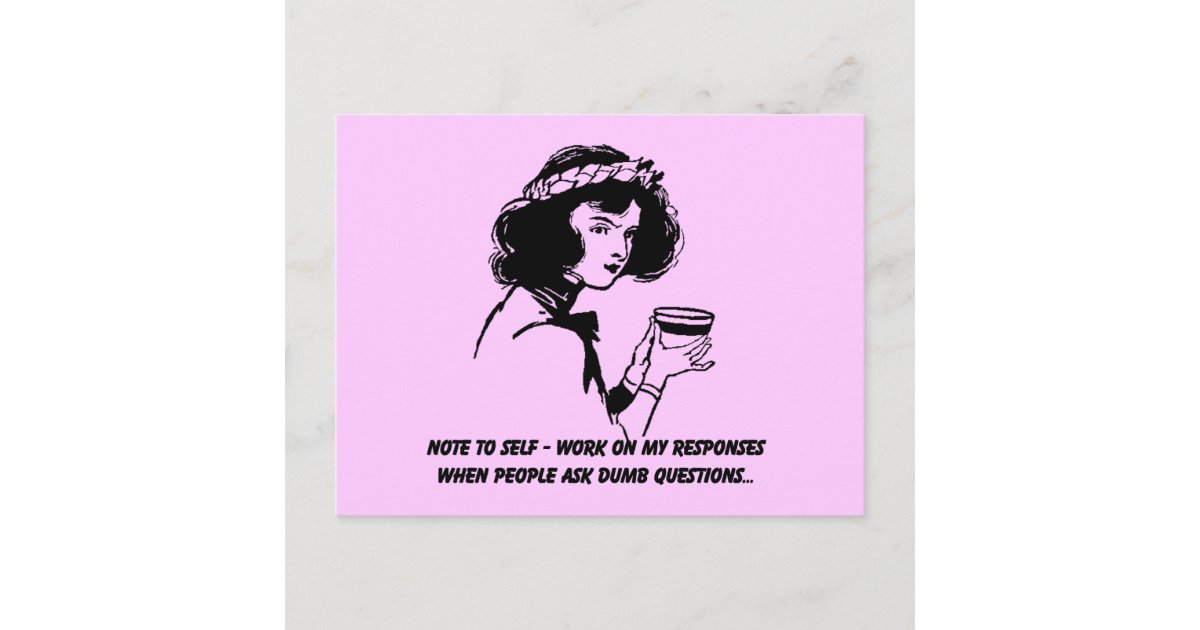 Note to Self - Sarcastic Humor Postcard | Zazzle
