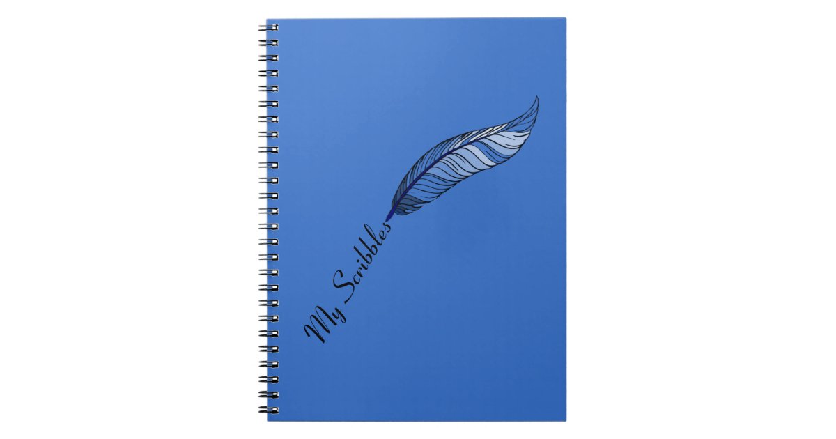 Notebook - Blue Feather Pen | Zazzle