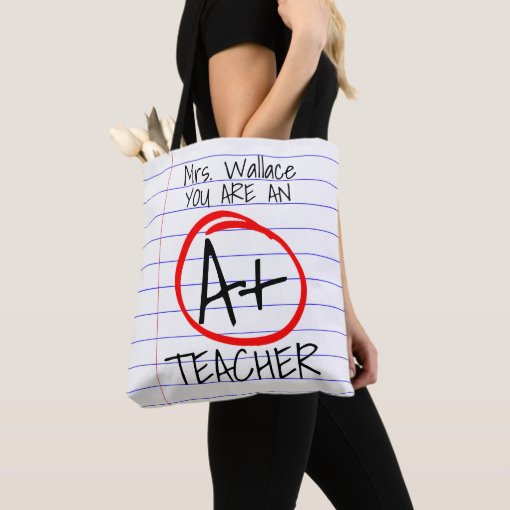 Notebook lined paper A* A+ teacher fashion Tote Bag | Zazzle
