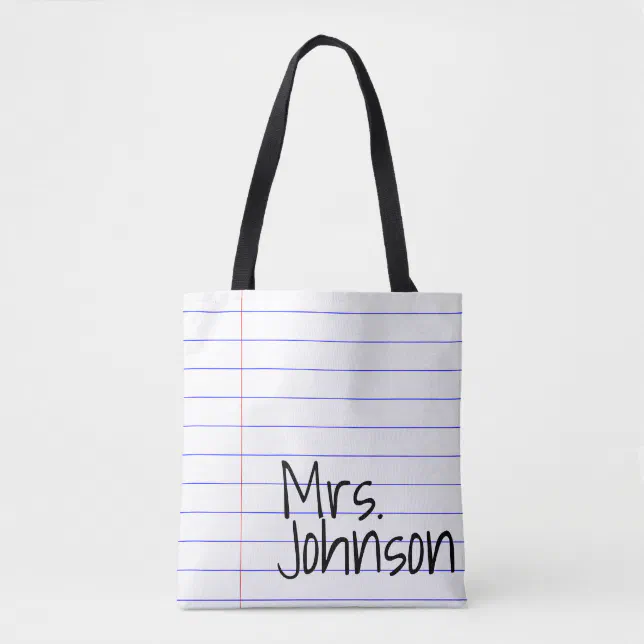 Notebook lined paper best teacher gift fashion tote bag | Zazzle