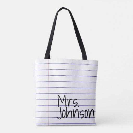 Notebook lined paper best teacher gift fashion tote bag | Zazzle