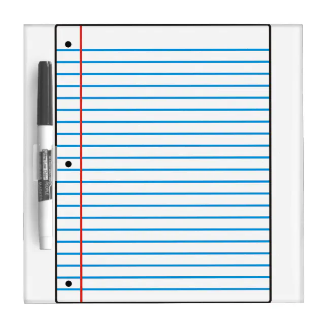 Notebook Paper Dry Erase Board | Zazzle