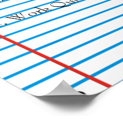 Notebook Paper School Classroom Rules Poster | Zazzle