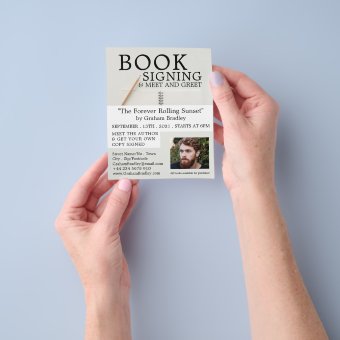 Notebook & Pencil Writers Book Signing Advertising Flyer | Zazzle