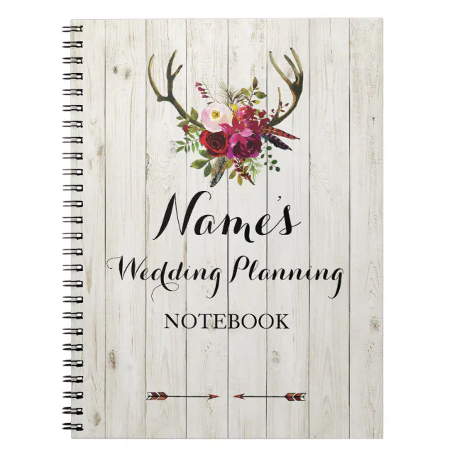 Notebook Rustic Wedding Planning Ideas Notes Bride | Zazzle