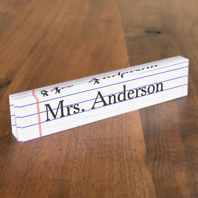 Notebook Teacher Nameplate for desk | Zazzle