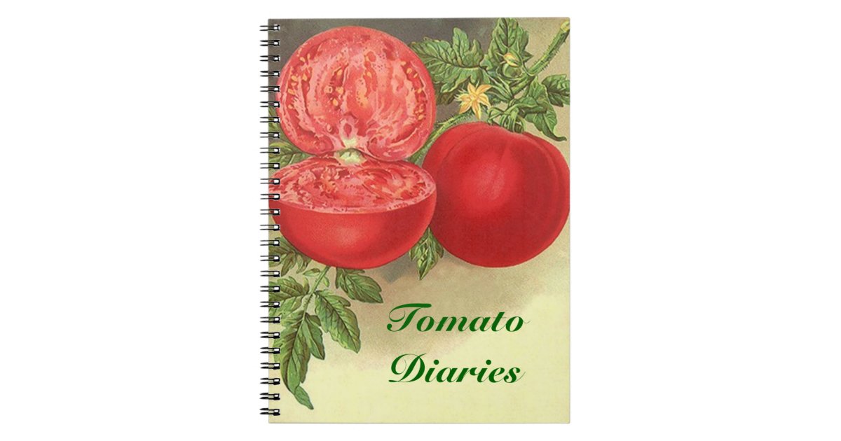 Notebook Vintage Garden Journal Red Tomato Diaries | Zazzle