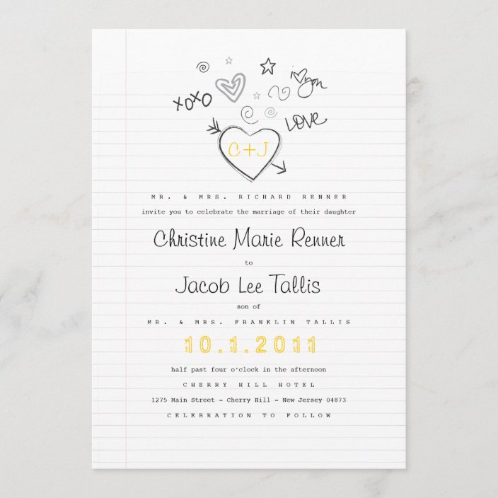 Notebook Wedding Invitation | Zazzle.com