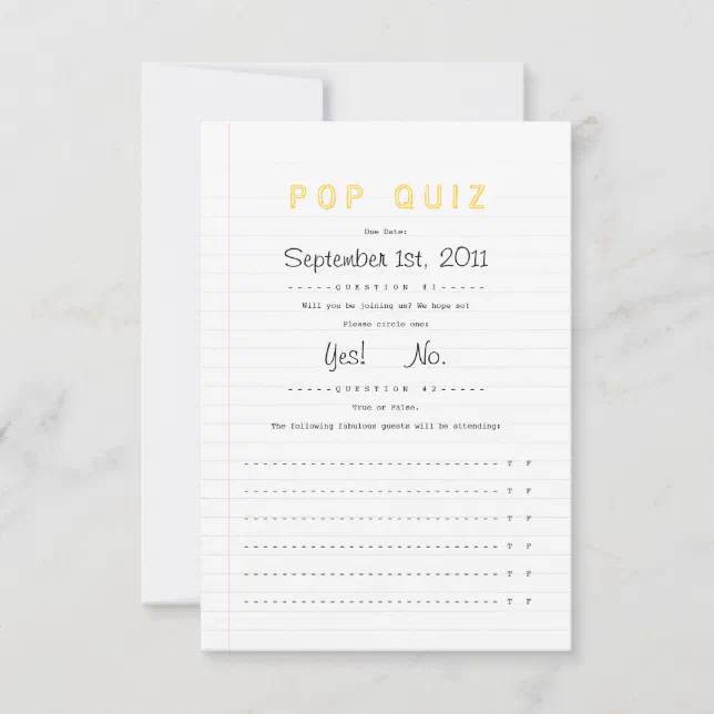 Notebook Wedding Invitation RSVP | Zazzle