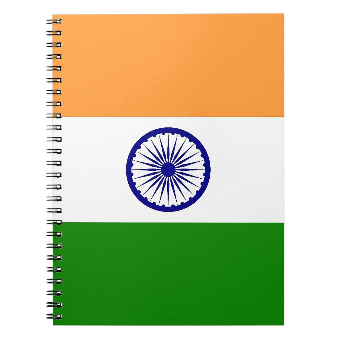 Notebook with Flag of India | Zazzle
