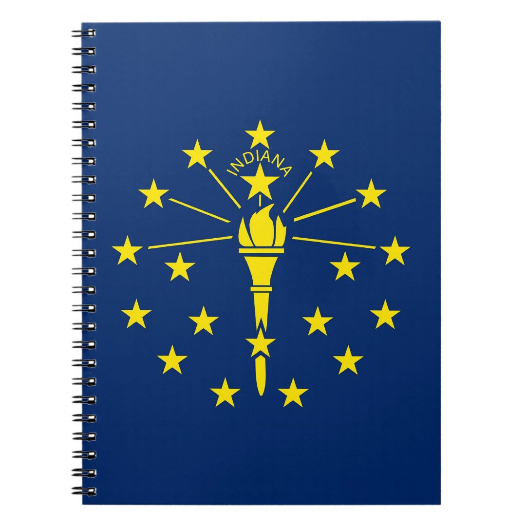 Notebook with Flag of Indiana State | Zazzle