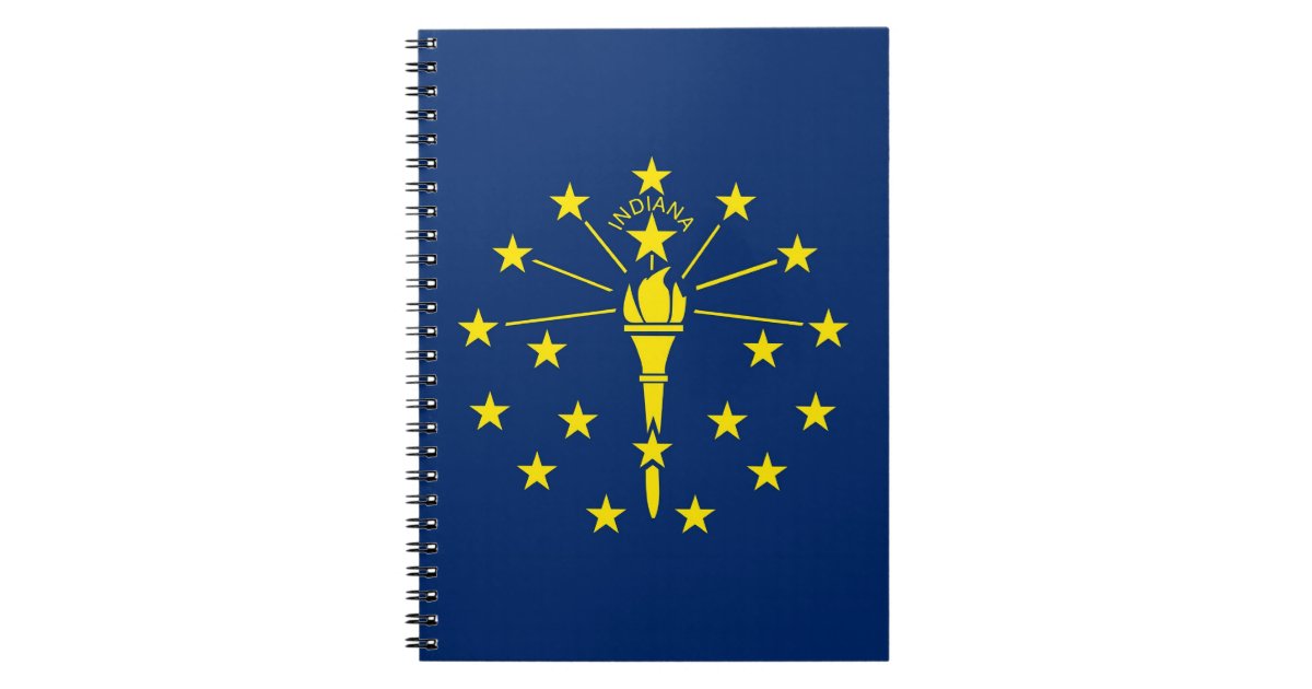 Notebook with Flag of Indiana State | Zazzle