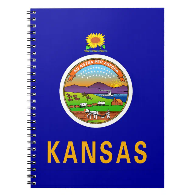 Notebook with Flag of Kansas State | Zazzle