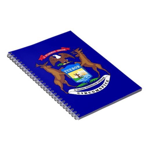 Notebook with Flag of Michigan State | Zazzle