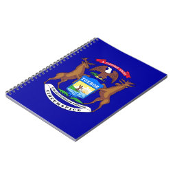 Notebook with Flag of Michigan State | Zazzle