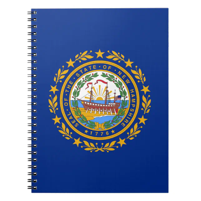 Notebook with Flag of New Hampshire State | Zazzle