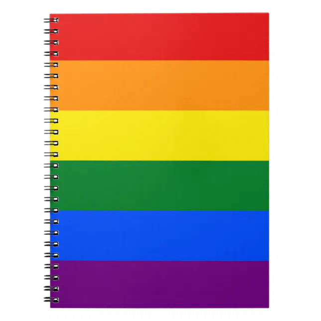 Notebook with Rainbow LGBT Pride Flag | Zazzle