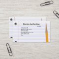 Notecard and Pencil Business Card | Zazzle