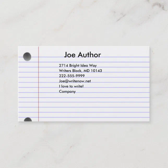 Notecard Business Card | Zazzle