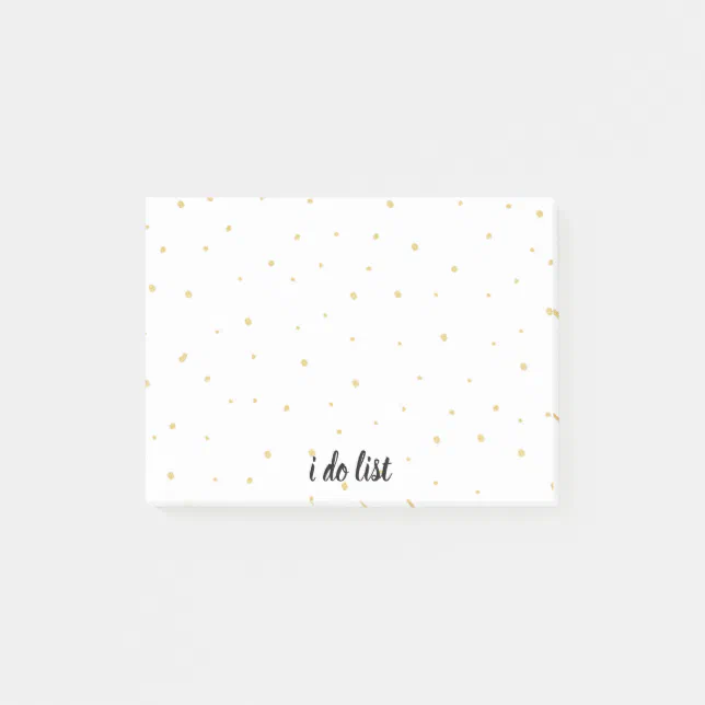 Notepad - i do list Gold Dots | Zazzle