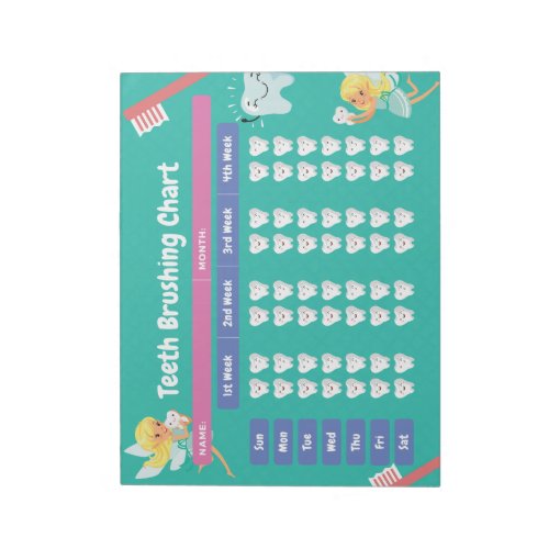 Notepad - Kids Chart Daily Teeth Brushing Fairy | Zazzle