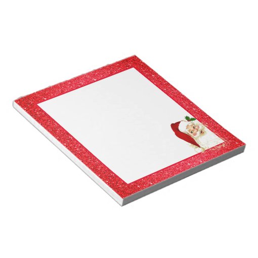 Notepad-Santa Glitter Christmas Notepad | Zazzle