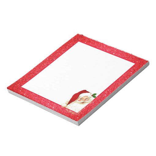 Notepad-Santa Glitter Christmas Notepad | Zazzle