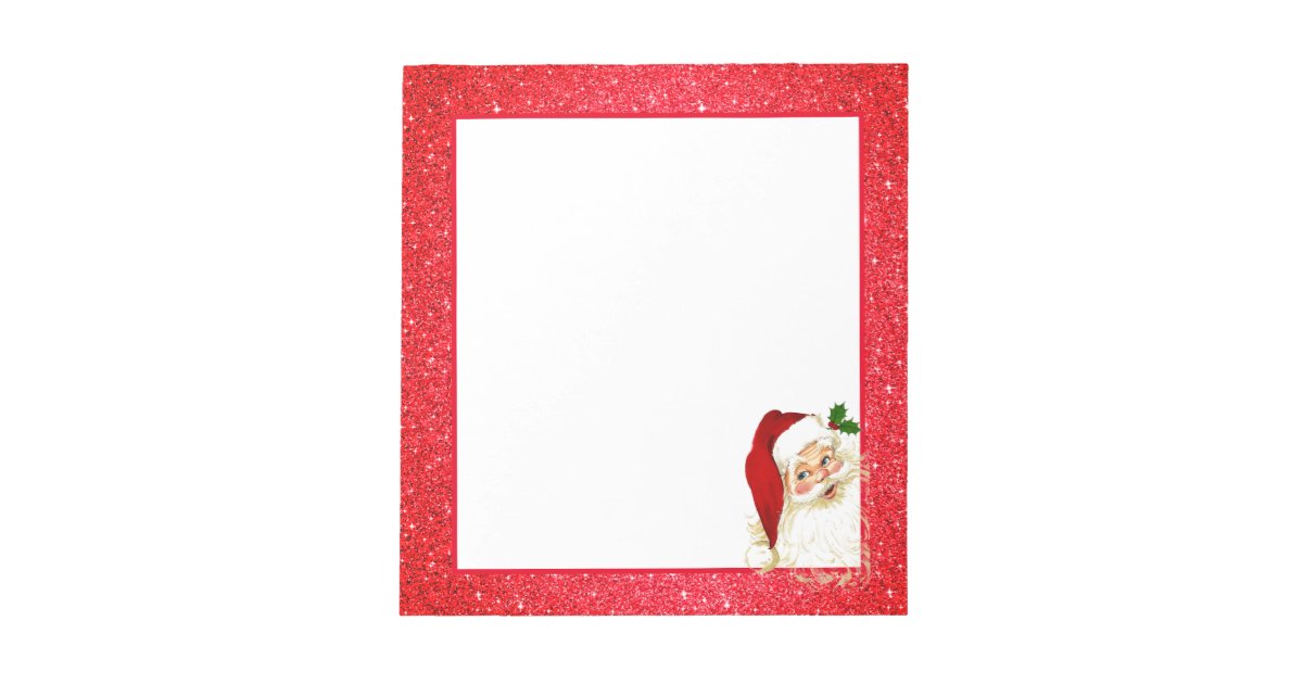 Notepad-Santa Glitter Christmas Notepad | Zazzle