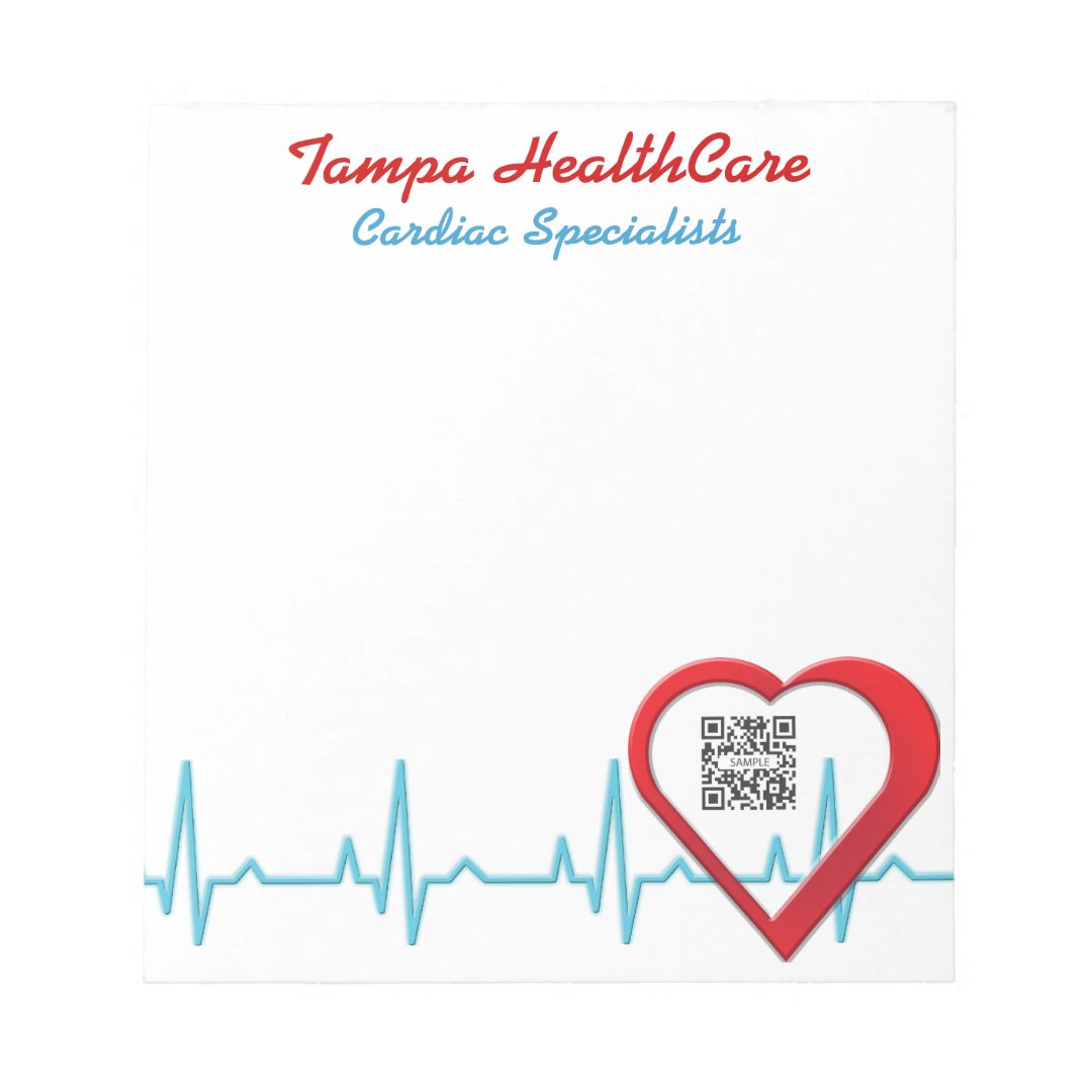 Notepad Template Heart Health | Zazzle