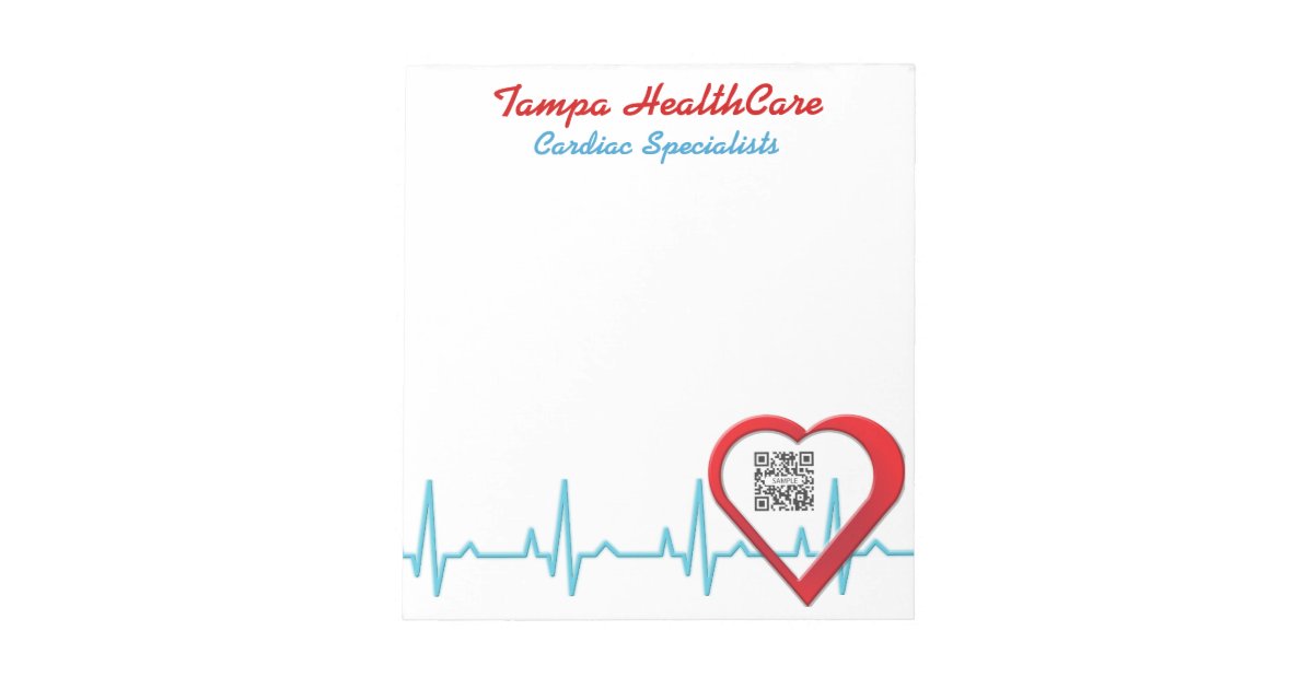 Notepad Template Heart Health | Zazzle