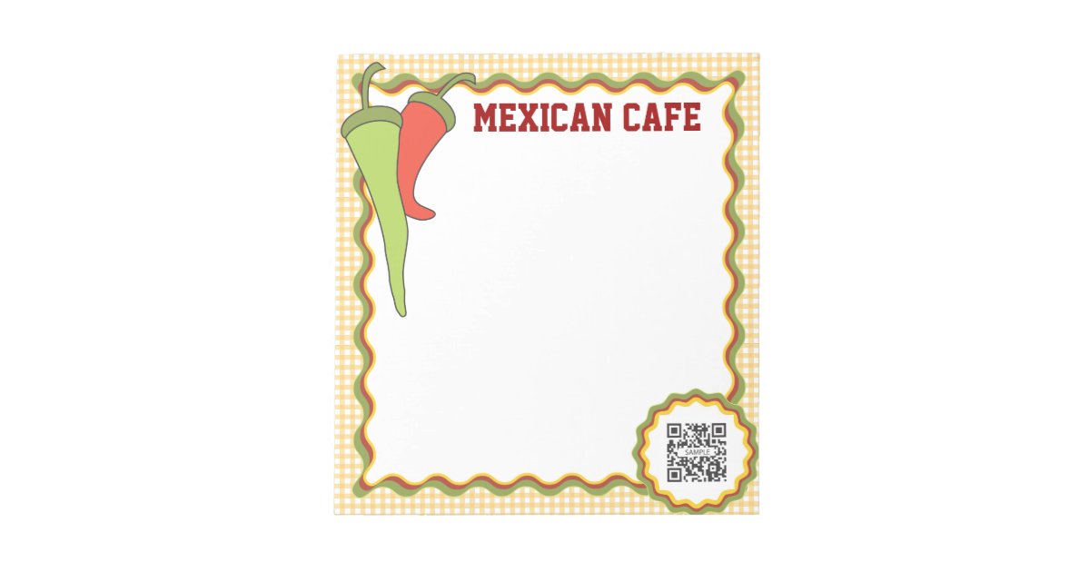 Notepad Template Mexican Food | Zazzle