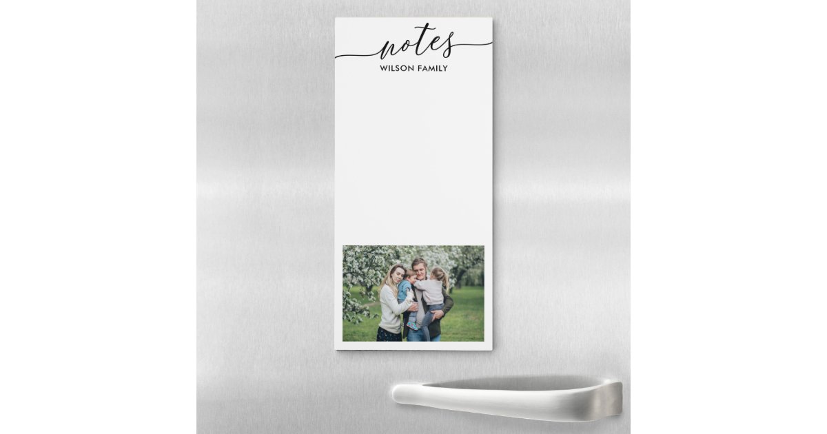 Notes Photo Family Magnetic Notepad | Zazzle