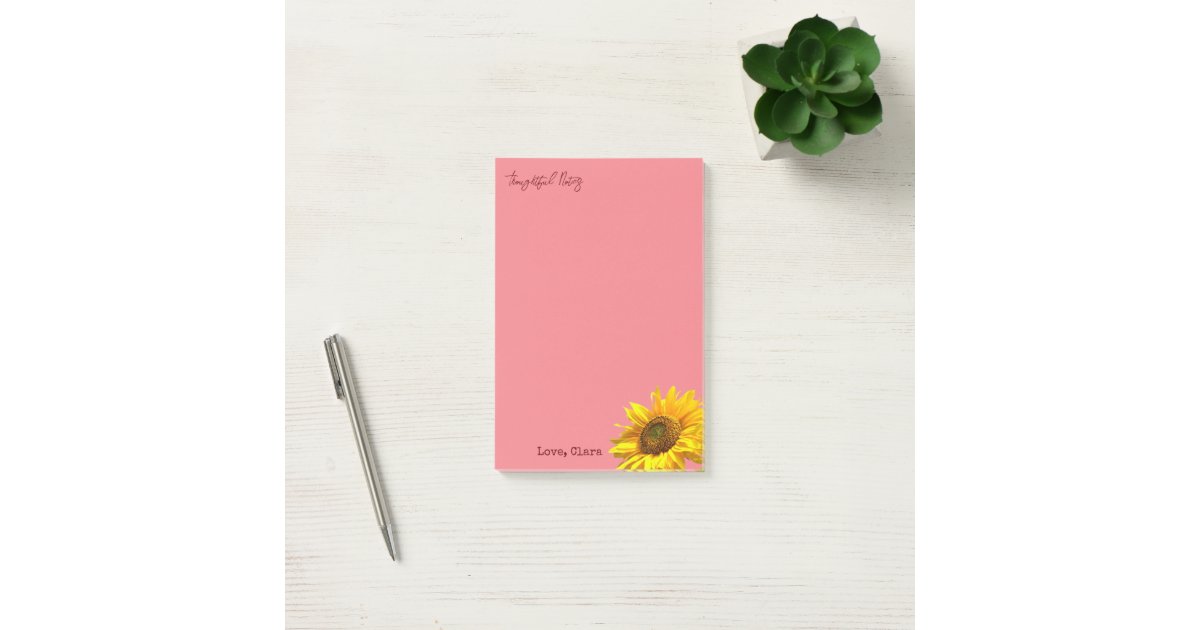 Notes Thoughtful Notes Sunflower | Zazzle
