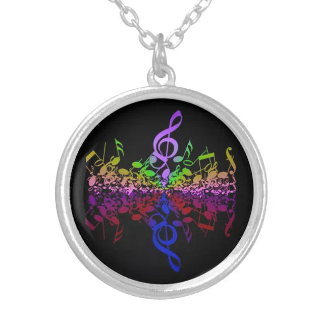 Nothin' But Treble Rainbow Music Notes Necklace | Zazzle