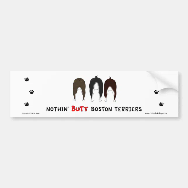 Nothin' Butt Boston Terriers Bumper Sticker | Zazzle