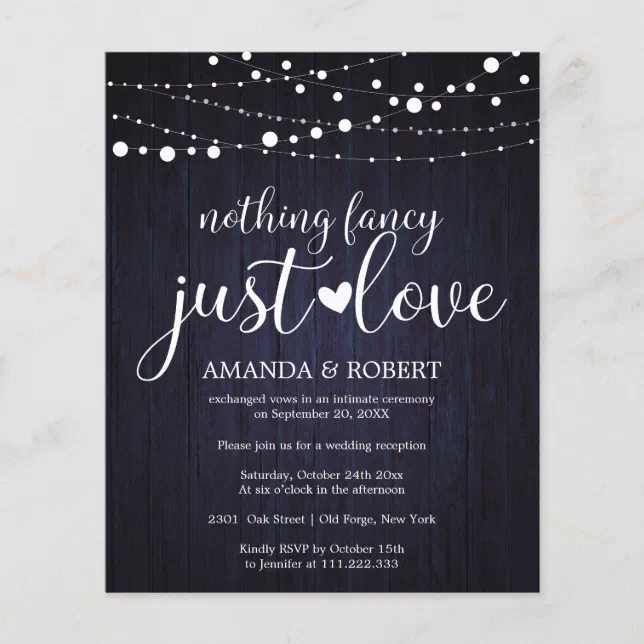 Nothing Fancy Cheap Rustic Wedding Invitations | Zazzle