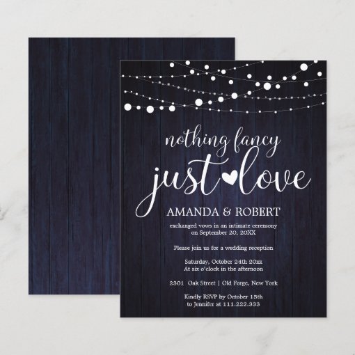 Nothing Fancy Cheap Rustic Wedding Invitations | Zazzle