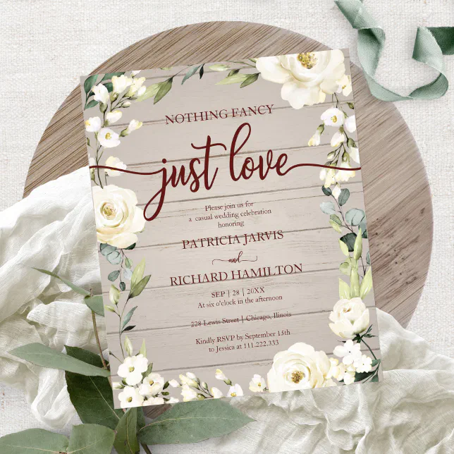 Nothing Fancy Floral Cheap Wedding Invitation | Zazzle