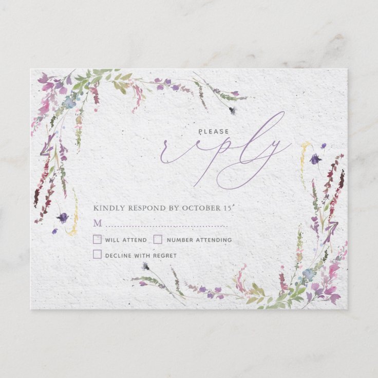 Nothing Fancy Just Love Floral Casual Wedding RSVP Invitation Postcard ...