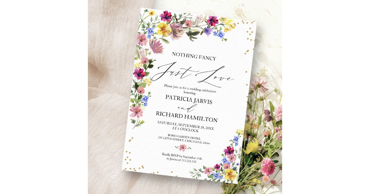 Nothing Fancy Just Love Intimate Wedding Invitation | Zazzle