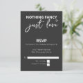 Nothing Fancy Just Love Minimalist Wedding RSVP Card | Zazzle